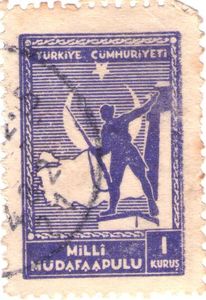 Stamp: Soldier and Map of Turkey (Türkiye (Turkey)(Military Tax Issue ...