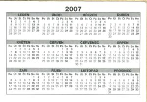 Pocket Calendar: Autoservis Jan Zoubek (Czech Republic(Advertising) Col ...