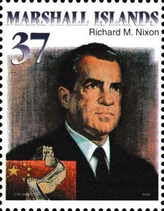 Stamp: Richard Nixon (1913-1994), PRC Flag, Great Wall (Marshall ...