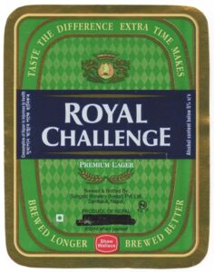 Etiqueta de Bebida: Royal Challange premium Lager (Sungold Brewery ...