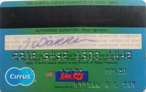 Bank Card: Abbey National Abbeylink Card (Abbey National, United ...