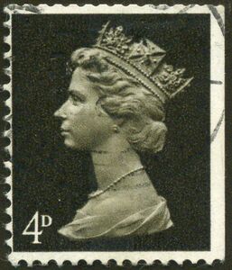 Stamp: Queen Elizabeth II - 4d Predecimal Machin (United Kingdom of ...