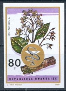 Stamp: Cinchona ledgeriana (Rwanda(Medicinal Plants) Mi:RW 348B,Bel:RW ...