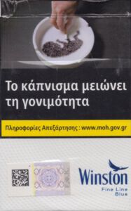 Paquete de Cigarrillos: Winston Blue Fine Line 2020 (Grecia(Winston ...
