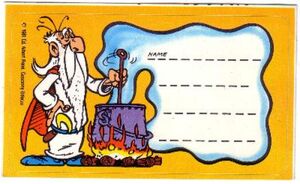 Meal Toy: Miraculix makes magic potion (Stickers, Germany(Kinder ...