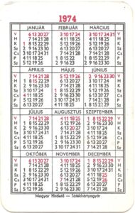 Pocket Calendar: Mahart (Hungary(Ships) Col:HU-1974-Adv-007.02 📅