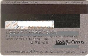 Bank Card: Chase (Chase, United States of AmericaCol:US-VI-0850