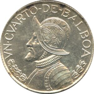 Moneda: ¼ de Balboa ("Cuarto" - low relief) (Panamá(1929~Today ...