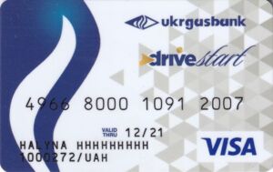 Bank Card: VISA Start Drive (Ukrgasbank, UkraineCol:UA-VI-0764