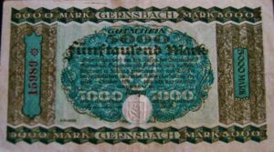 Banknote: 5,000 Mark (German Notgeld(Gernsbach) Mül:4-1665.7a