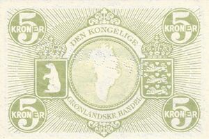 Banknote: 5 Krone (Greenland(1953-1967 Issue) Wor:P-18s