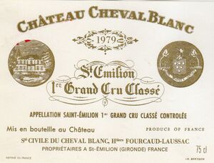 Drink Label: Château Cheval Blanc, Saint-Emilion AOC 1979 (Société ...