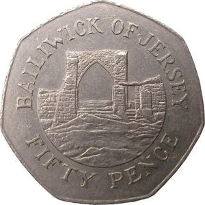 Jersey: 50 Pence (Arch of Grosnez Castle), 1988 : US$ 6.45 from ...