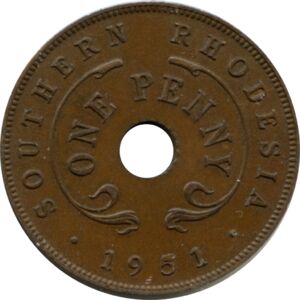 Coin: 1 Penny (Southern Rhodesia(1936~1952 - George VI) WCC:km25