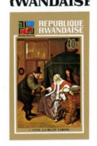 Stamp: The Lovesick Woman by J. Steen (Rwanda) (Paintings from Old ...