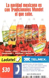 Phonecard: Tradicionales Mundet - La Nochebuena Es Mas Mexicana (Telmex ...