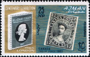 Stamp: Stamp of Canada; Elizabeth Catalogue of 1965 (Ajman(Centenary ...