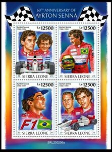 Stamp: 60th Anniversary of the Birth of Ayrton Senna (Sierra Leone ...