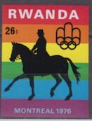 Stamp: Horse Riding (Rwanda(Summer Olympic Games 1976 - Montreal (II ...
