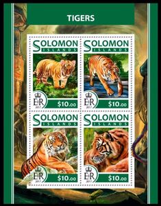 Stamp: Tiger (Panthera tigris) (Solomon Islands(Tigers (2017)) Mi:SB ...