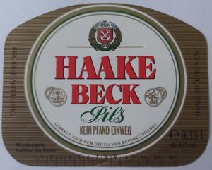 Drink Label: Haake-Beck Pils (Haake-Beck Brauerei, Bremen, Germany ...