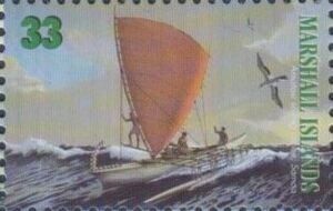 Stamp: Amatasi sailing canoe, Samoa. (Marshall Islands(Canoes of the ...