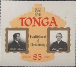 Stamp: Nathaniel Turner and John Thomas (Tonga(150th Anniversary of Christianity in Tonga) Mi:TO ...