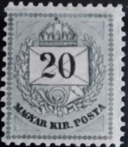 Timbre: Letter, coloured cipher (Hongrie(Letter with the value numerals ...