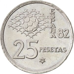 Moeda: 25 Pesetas (FIFA World Cup of Spain) (Espanha(1975~2001 - Juan ...
