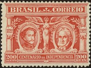 Stamp: Centenary of Independence - Dom Pedro I and J.Bonifacio (Brazil ...