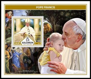 Stamp: Pope Francis (Solomon Islands(Pope Francis (2017)) Mi:SB BL676 ...