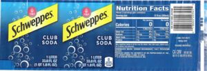 Drink Label: Schweppes Club Soda (Dr.Pepper/Seven Up, Inc., United ...