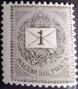 Stamp: Letter, grey cipher, continuous lines in envelope (Hungary ...