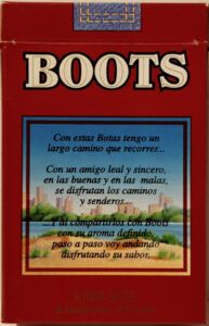 Paquete de Cigarrillos: Boots (ArgentinaCol:AR-CT-1056
