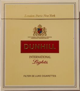 Cigarette Pack: Dunhill International Lights (United Kingdom of Great ...