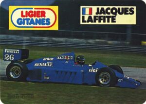Calendario de Bolsillo: Jacques Laffite -Ligier Gitanes (Portugal(Formula One 1985) Col:PT-1986 ...