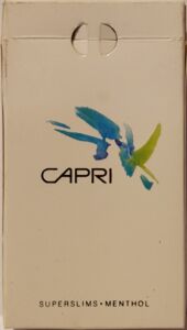 Cigarette Pack: Capri Superslims Menthol (United States of AmericaCol ...