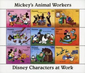 Timbre: Mickey's Animal Workers (Guyana(Disney Characters at Work ...