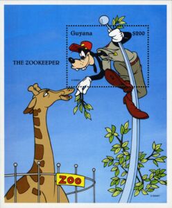 Stamp: Goofy as Zookeeper (Guyana(Disney Characters at Work - Mickey's ...