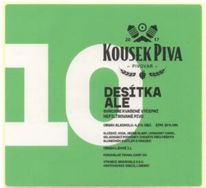 Drink Label: Desítka Ale (Pivovar Kousek piva, Czech RepublicCol:CZ ...