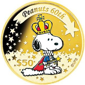 Moneda: 50 Dollars (King Snoopy) (Niue) (Numismatic Product - Cartoon ...