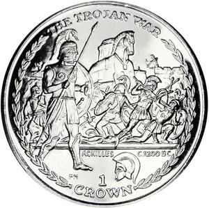 Coin: 1 Crown (Trojan War) (Isle of Man) (I77 - One Crown (Great ...