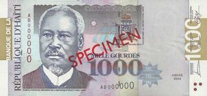 Banknote: 1,000 Gourdes (Haiti) (1999-2016 Issue) Wor:P-278bs