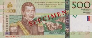 Banknote: 500 Gourdes (Haiti(1999-2016 Issue) Wor:P-277bs