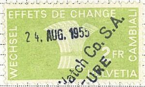 Stamp: Federal Exchange Stamp - Wheat bundle (Switzerland: Revenue ...