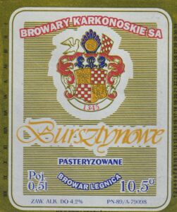 Drink Label: Bursztynowe (Browar Legnica, PolandCol:PL-BEER-008528