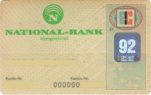 Bank Card: NATIONAL BANK ec 92 (NATIONAL-BANK Aktiengesellschaft ...