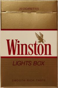 სიგარეტის კოლოფი: Winston Lights Box (ამერიკის შეერთებული შტატები ...