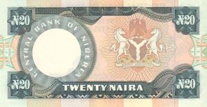 Banknote: 20 Naira (Nigeria(1984-2022 Issue) Wor:P-26d.2