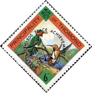 Stamp: Hummingbirds in tree - Rockets Towards Peace Achievement ...